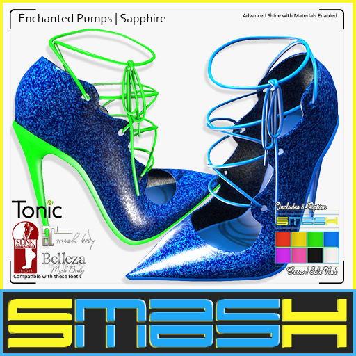 Second Life Marketplace - SMASH - Enchanted Pumps (Sapphire)
